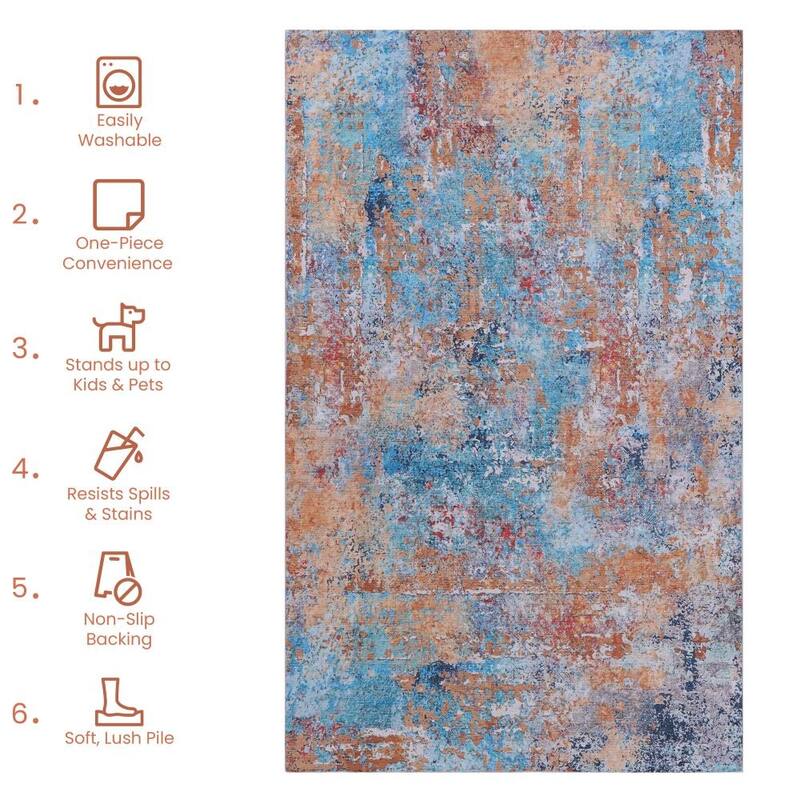 5x8 Area Rug for Living Room, Machine Washable AreaRug - Overstock ...