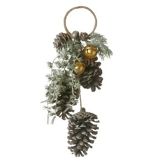 Hanging Ball Bells With Pine Cones And Greenery Decoration - Multi ...