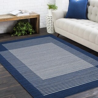 Overton Handmade Modern Contemporary Striped Area Rug - Bed Bath ...
