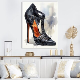 Designart "Black Fashion High Heel Power II" Fashion Wall Decor - Bed ...