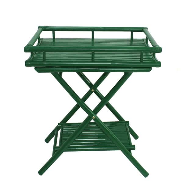 Bamboo Butler Table With Removable Serving Tray - Green - Bed Bath ...