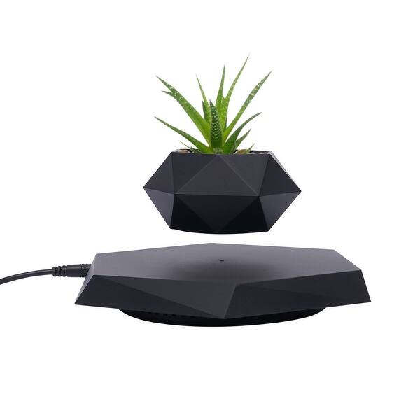 Electric Floating Flower Pot Polygon Plant Planter Office Ornament - D ...