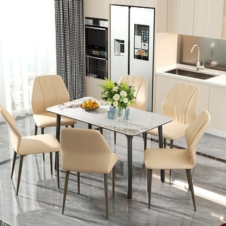 Set of 2 Upholstered Dining Chairs Cushioned Kitchen Living Room Chairs ...