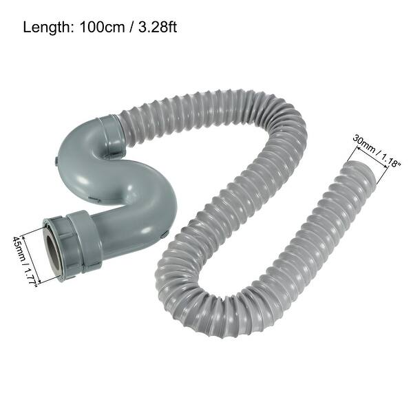 2Pcs Plastic Drain Pipe 100cm Expandable Tubing P-trap Drainage Pipe ...