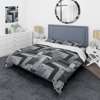 Designart "Industrial Concrete II" Modern Bedding Cover Set With 2 ...