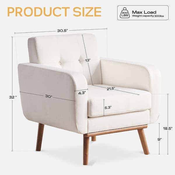 HUIMO Sofa Couch for Two People Tufted Fabric Upholstered Sofa - On ...