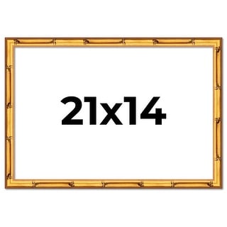 21x14 Frame Gold Bamboo Solid Wood Picture Frame | 1 Inch Moulding ...