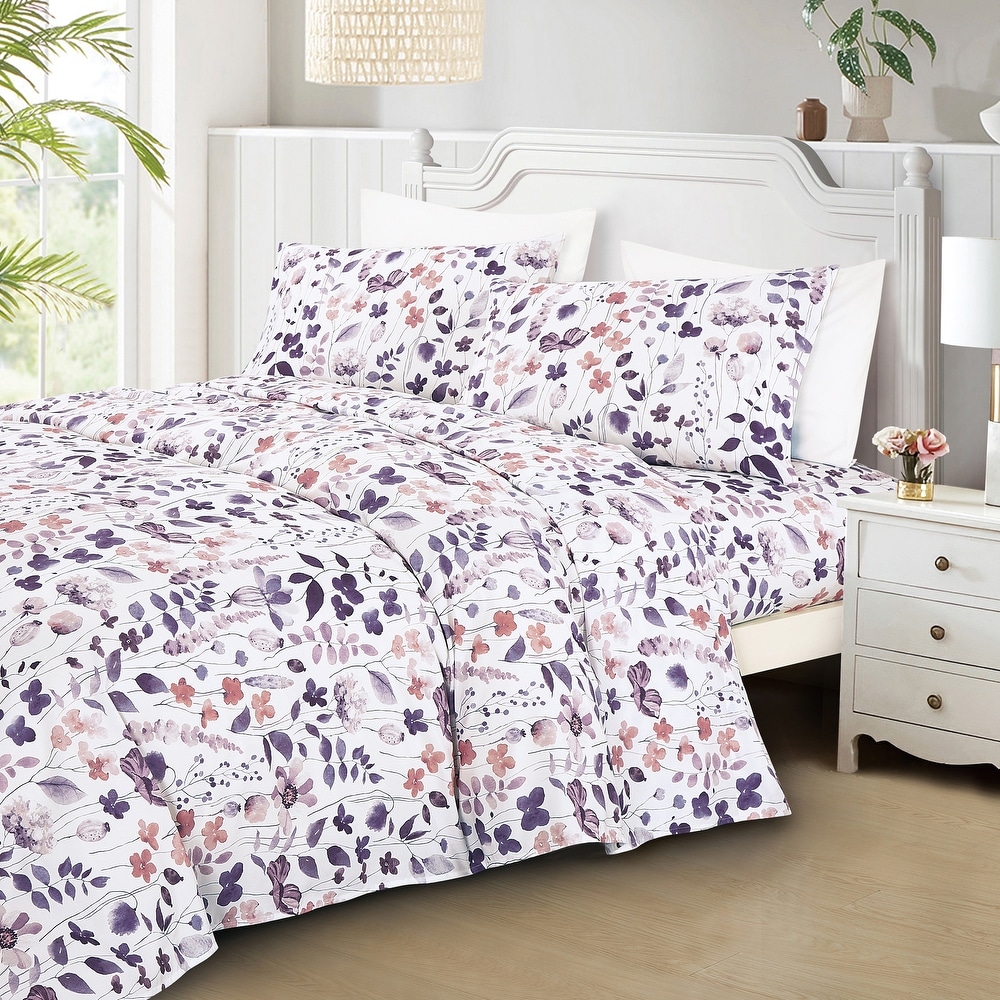 purple patterned sheets