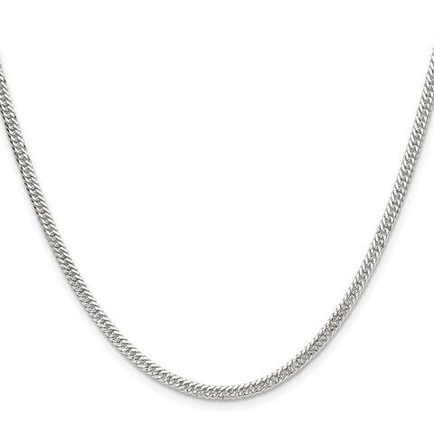 Fremada Sterling Silver 2.8mm Fancy Double Curb Link Chain Necklace ...