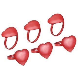 Metal Napkin Rings, 6pcs Heart Shape Napkin Ring Holder Set, Red - 40mm - Bed Bath & Beyond ...