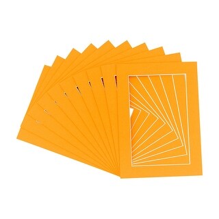 Pack of TEN 8x16 Mats Bevel Cut for 6x12 Photos - Acid Free Orange ...