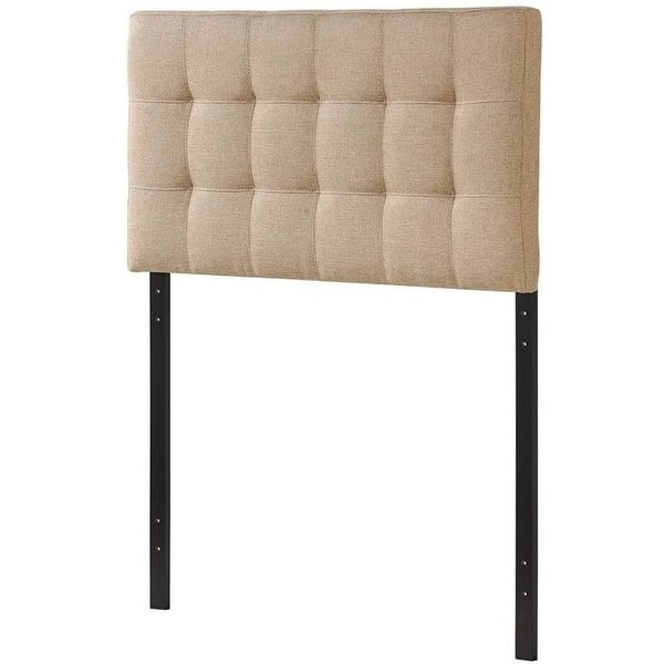 Twin/Queen/Full size Modern Beige Tan Taupe Fabric Tufted Upholstered ...