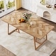 71" Farmhouse Dining Table for 6 to 8, Rectangular Wood Kitchen Table ...