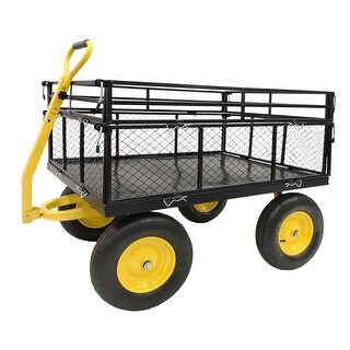 Steel Garden Cart with Removable Mesh Sides to Convert into Flatbed ...