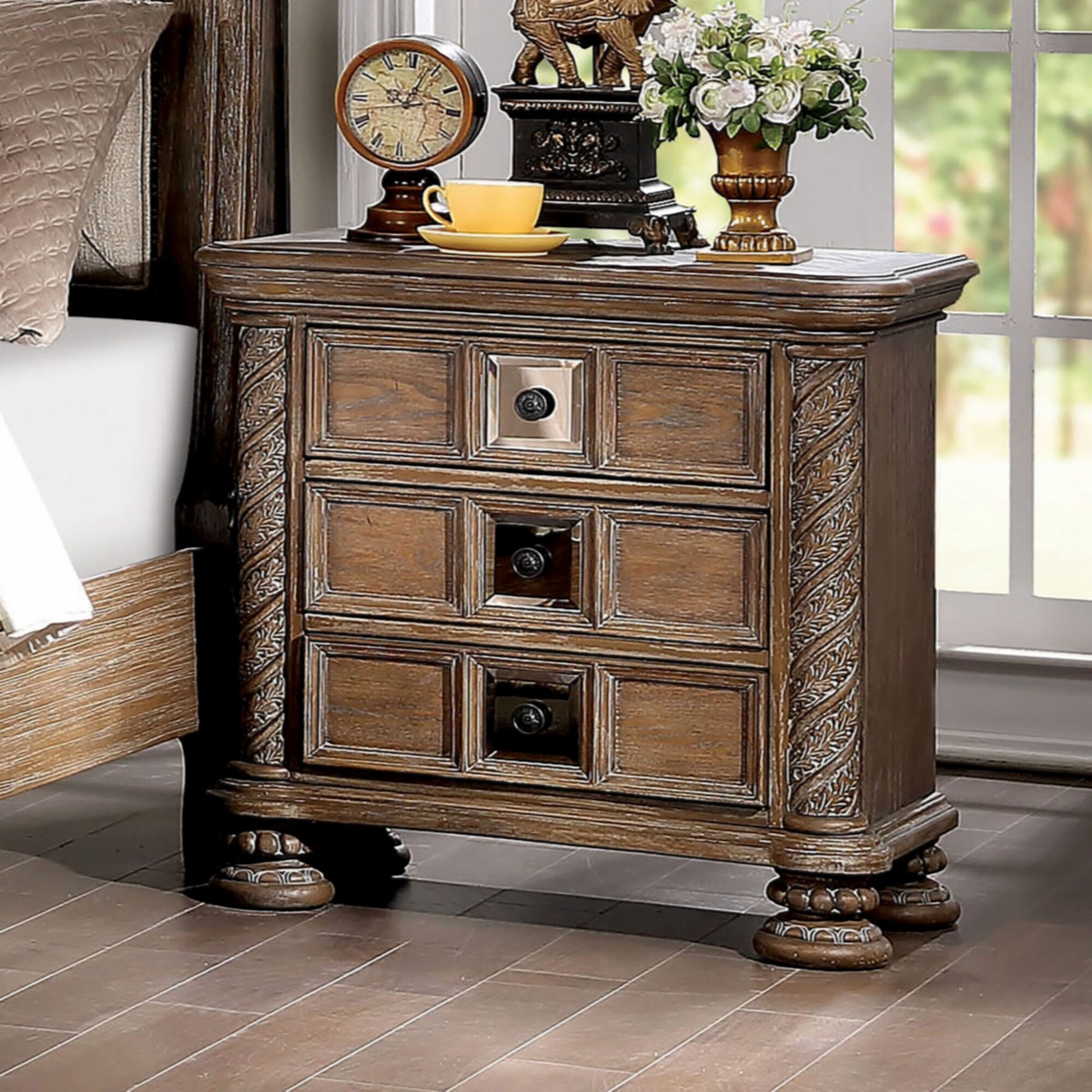 Lifestorey Maxwell 2-Drawer Nightstand with Natural Cane - On Sale ...