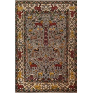 Hunting Animals Design Ziegler Indian Area Rug Handmade Wool Carpet - 8 ...
