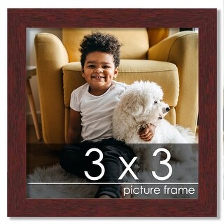 3x3 Traditional Mahogany Complete Wood Square Picture Frame with UV ...