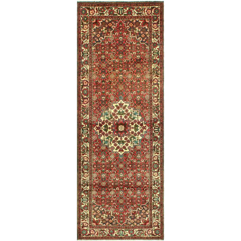 Vintage Distressed Ashmaan Rust/Ivory Runner - 3'5" x 9'7" - Overstock ...