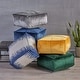 Cytheria Smoke Velvet Square Bean Bag Ottoman - Bed Bath & Beyond ...