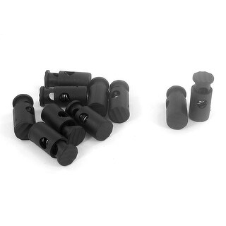 0.2" Dia Hole Black Plastic Spring Loaded Lanyard Cord Locks 10 Pcs ...