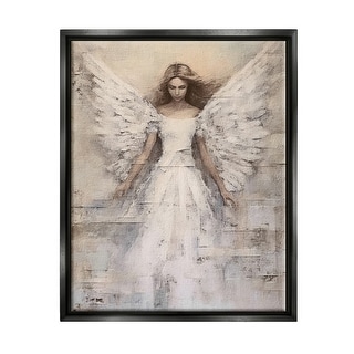Stupell Spiritual Abstract Angel Framed Floater Canvas Wall Art Design ...