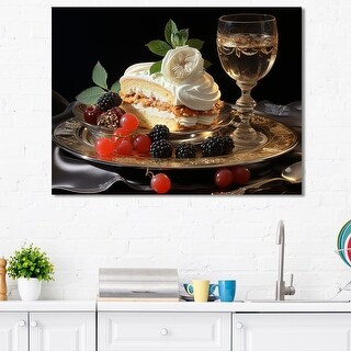 Designart "Elegant Breakfast Delicacies II" Desserts Wall Art - Bed ...