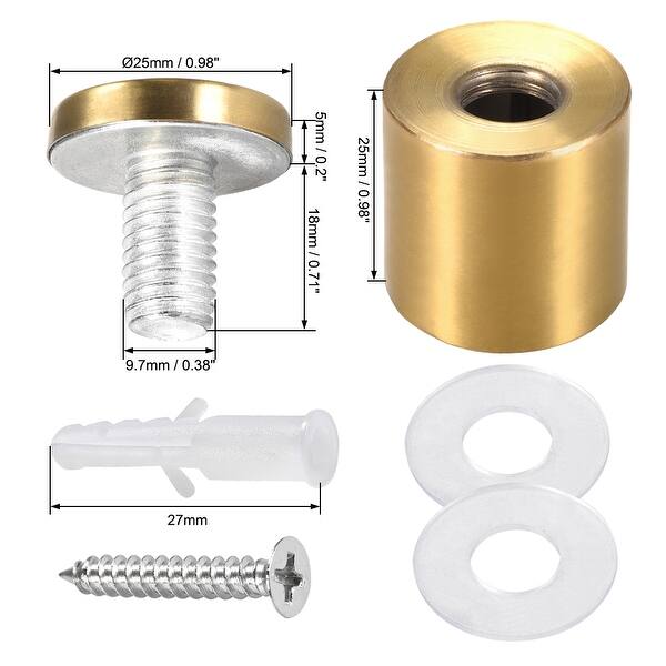 Glass Standoff Mount Wall Standoff Nails 25mm Dia 32mm Length 4Pcs ...