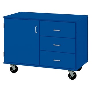 Rolling Storage Station with Door & Drawer - Mobile Demo Cart for ...