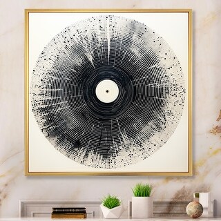 Designart "Vinyl Record Vinyl Serenade III" Vinyl Records Framed Canvas ...