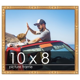 10x8 Frame Gold Bamboo Wood Picture Frame - UV Acrylic, Foam Board ...