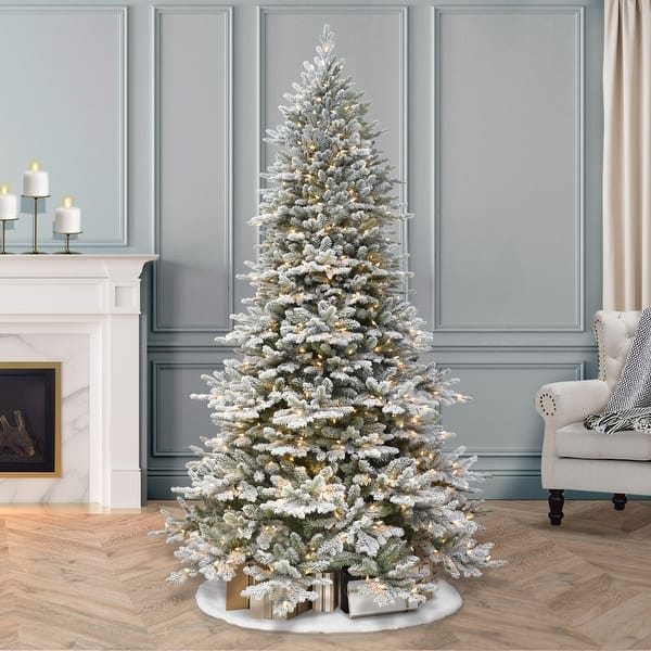 Puleo International 7.5 ft. Flocked Royal Majestic Douglas Fir ...