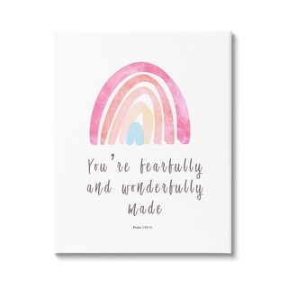 Stupell Psalm 139:14 Rainbow Canvas Wall Art Design by Amber Clarkson ...