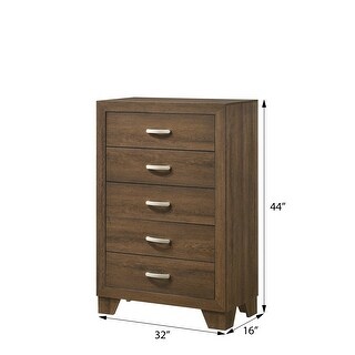 Oak 5-Drawer Chest with Classic Design and Ample Storage Space - Bed ...