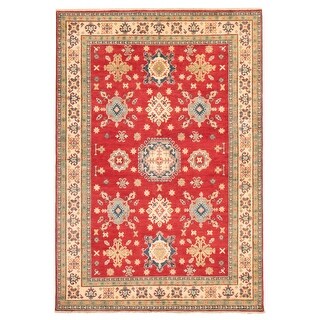 ECARPETGALLERY Hand-knotted Finest Ghazni Dark Red Wool Rug - 6'7 x 9'9 ...