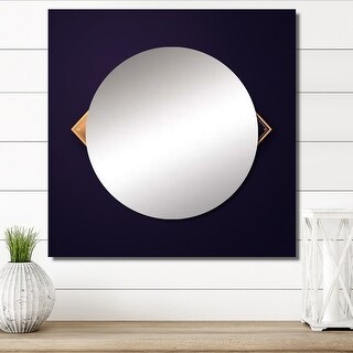 Designart "Retro Diamond Geometry in Purple And Gold" Abstract ...