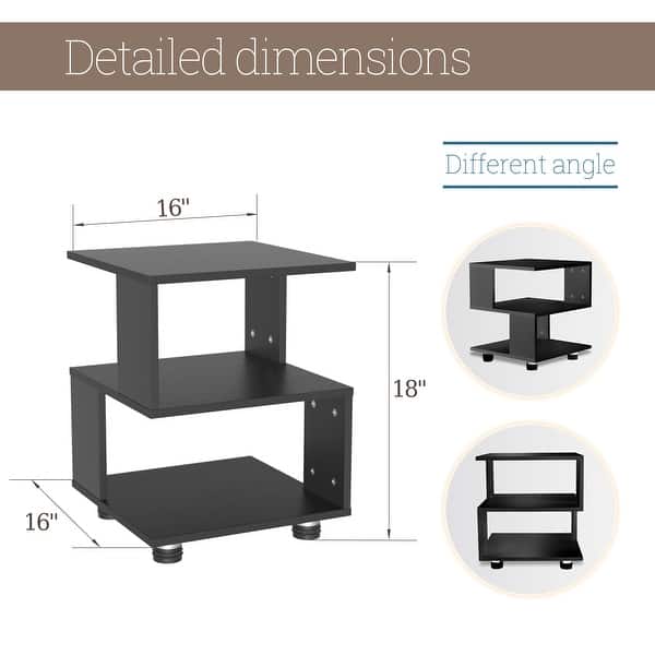 Modern 2-Tier Magic Cube Nightstands with Hollow Rectangle Design ...