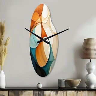 Orange Mid Century Organic Harmony I - Abstract Midcentury Wall Clocks ...
