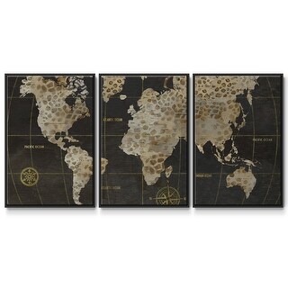 Safari World Map - Multi Piece Framed Canvas - Bed Bath & Beyond - 39842586