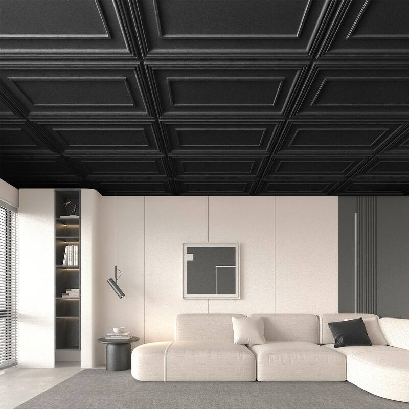 Art3d 3D PVC Drop Ceiling Tiles, 3D Wall Panels, 2x4 ft. (pack of 12 ...