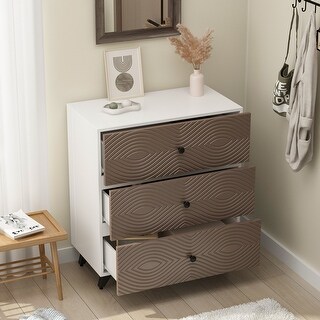 Waveform Panel 31.5"H 3 Drawer Chest Dresser End Table Entry - 27.6 ...