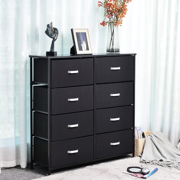 8 Drawers Extra Large Double Dresser Upgrade Fabric Storage Organizer ...