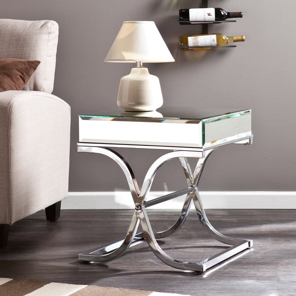 SEI Furniture Olivia Chrome Mirrored Side Table - Bed Bath & Beyond ...
