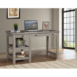 Origins by Alpine Ashville Wood Desk in Smokey Gray - Bed Bath & Beyond ...