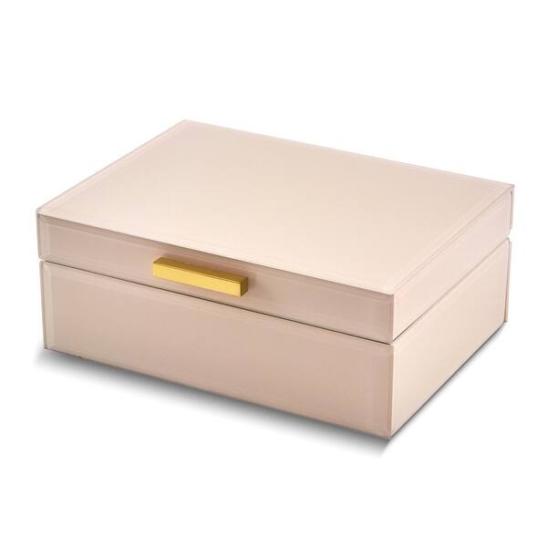 Curata High Gloss Light Pink Lacquer Gold-Tone Handle Wooden Keepsake ...