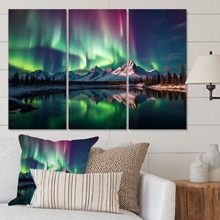 Designart "Yukon Dream Aurora V" Canadian Wall Decor Set - Bed Bath ...