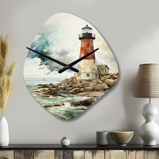 Vintage Lighthouses Guiding Light V - Lighthouses Large Wall Clock in ...