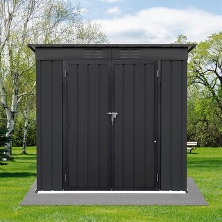 4FTx6FT Black Metal Garden Sheds Outdoor Storage Sheds - Bed Bath ...