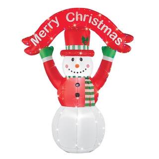 8-Foot LED Christmas Snowman Outdoor Inflatable Decoration - 78 x 99 x ...