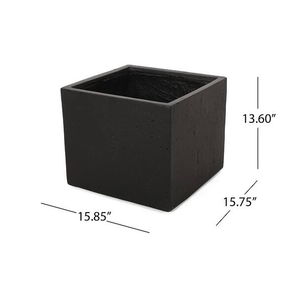 Ella Outdoor Cast Stone Square Planter by Christopher Knight Home - Bed ...