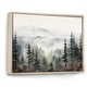 Designart "Pine Tree Misty Mountain II" Floral Framed Wall Art Living ...